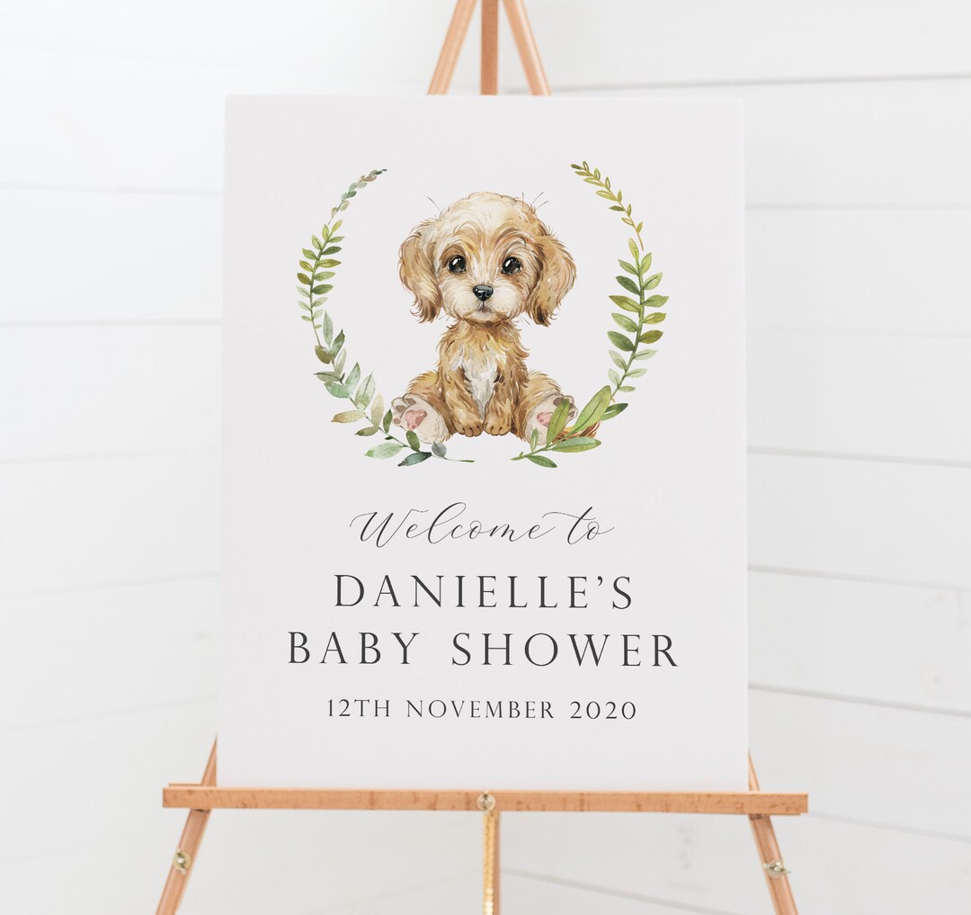 Dog Baby Shower Welcome Sign - Puppy Themed Baby Shower - Dog Lover ...