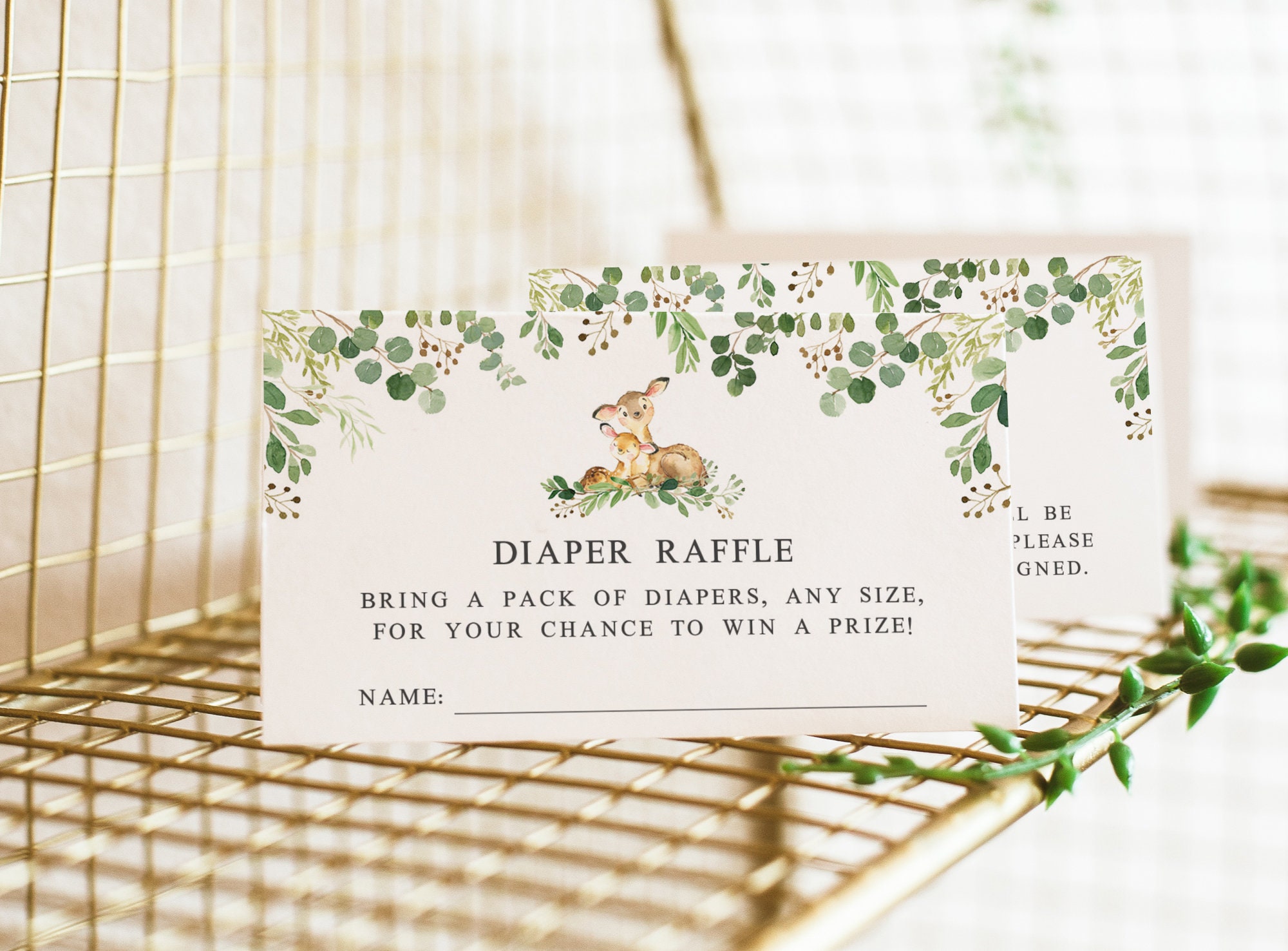 Diaper Raffle Invitation Insert Cards Printable Diaper | Etsy