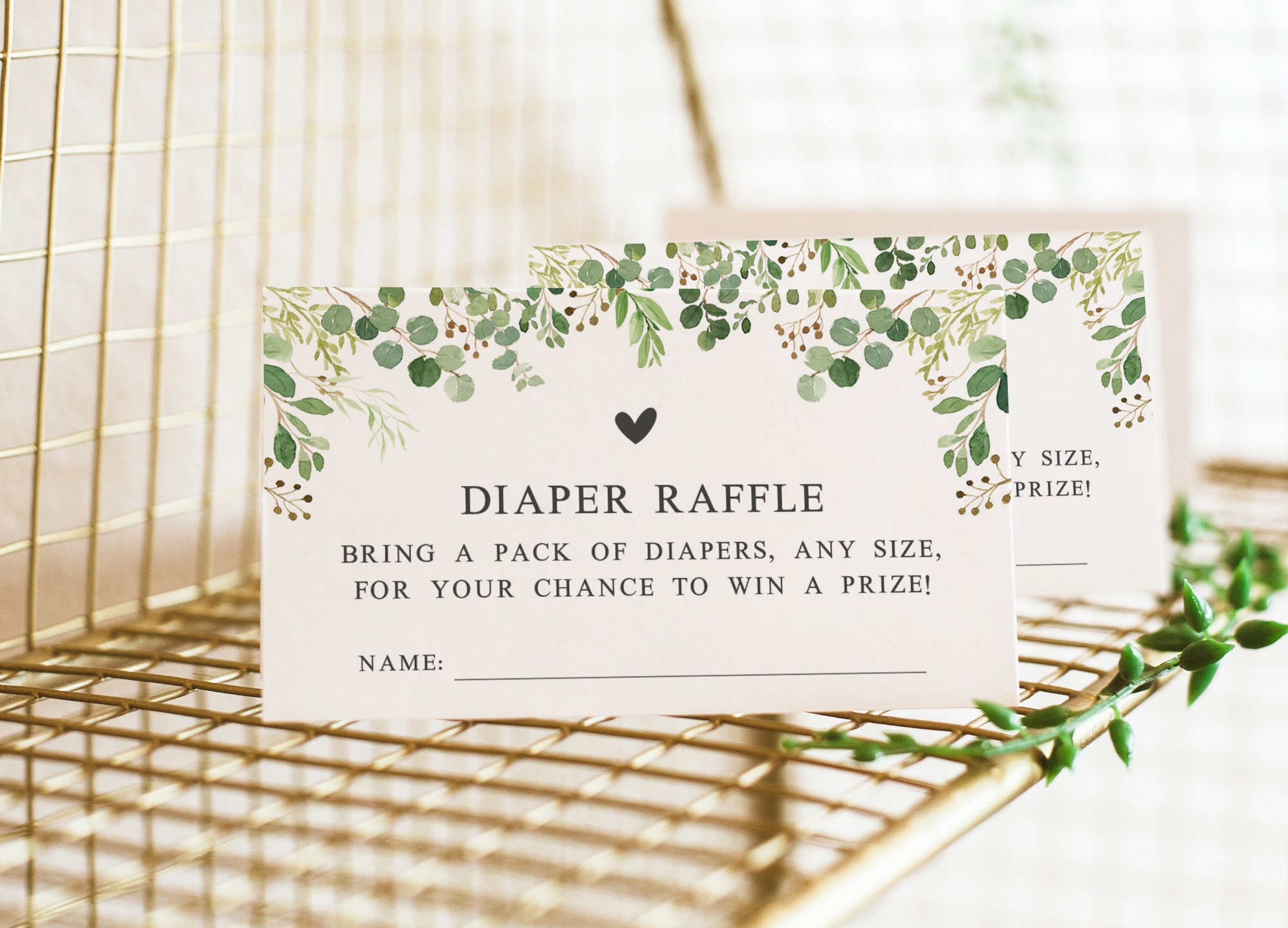 Diaper Raffle Cards Diaper Raffle Tickets Invitation | Etsy