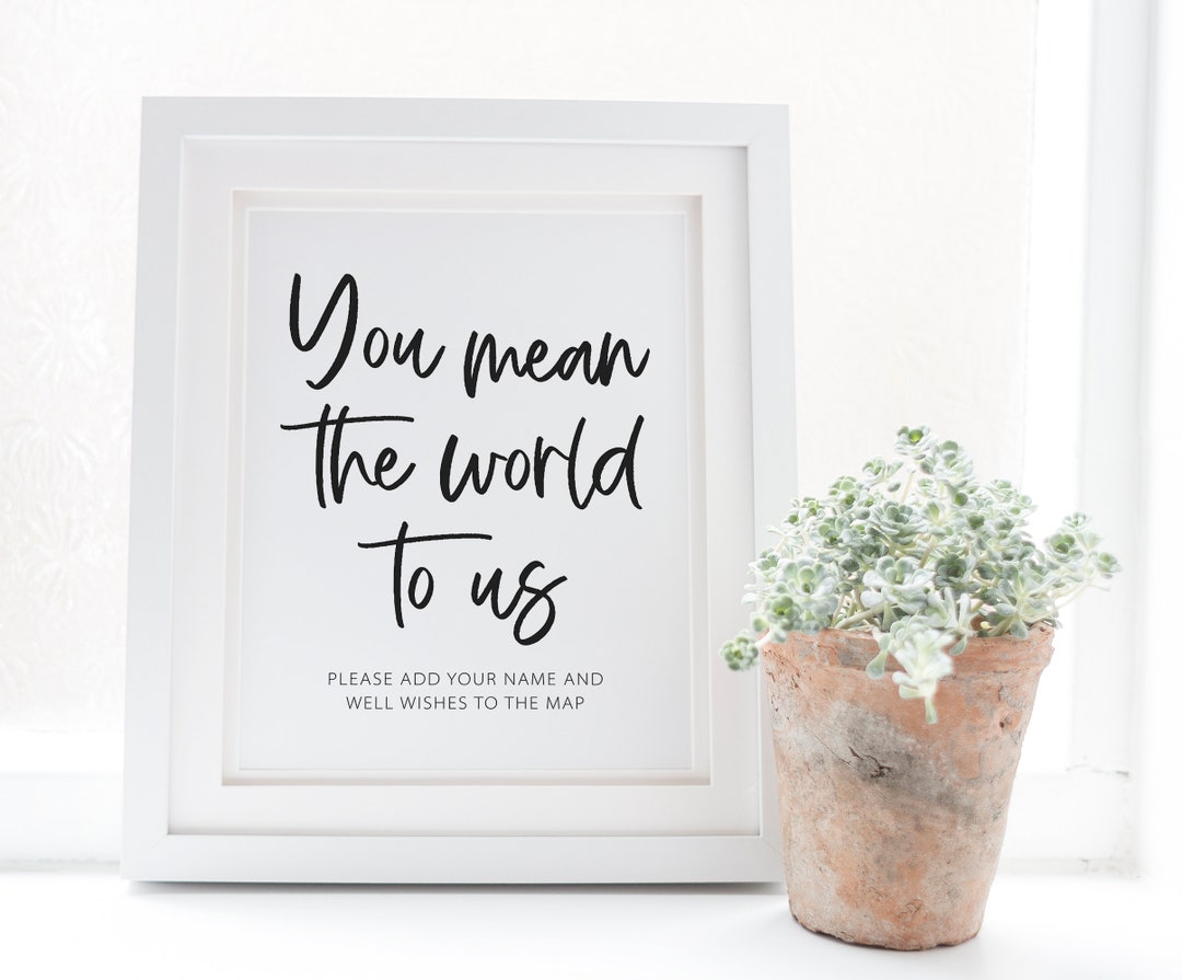 Map Guest Book Sign - Please Sign Our Map - You Mean the World to Us ...