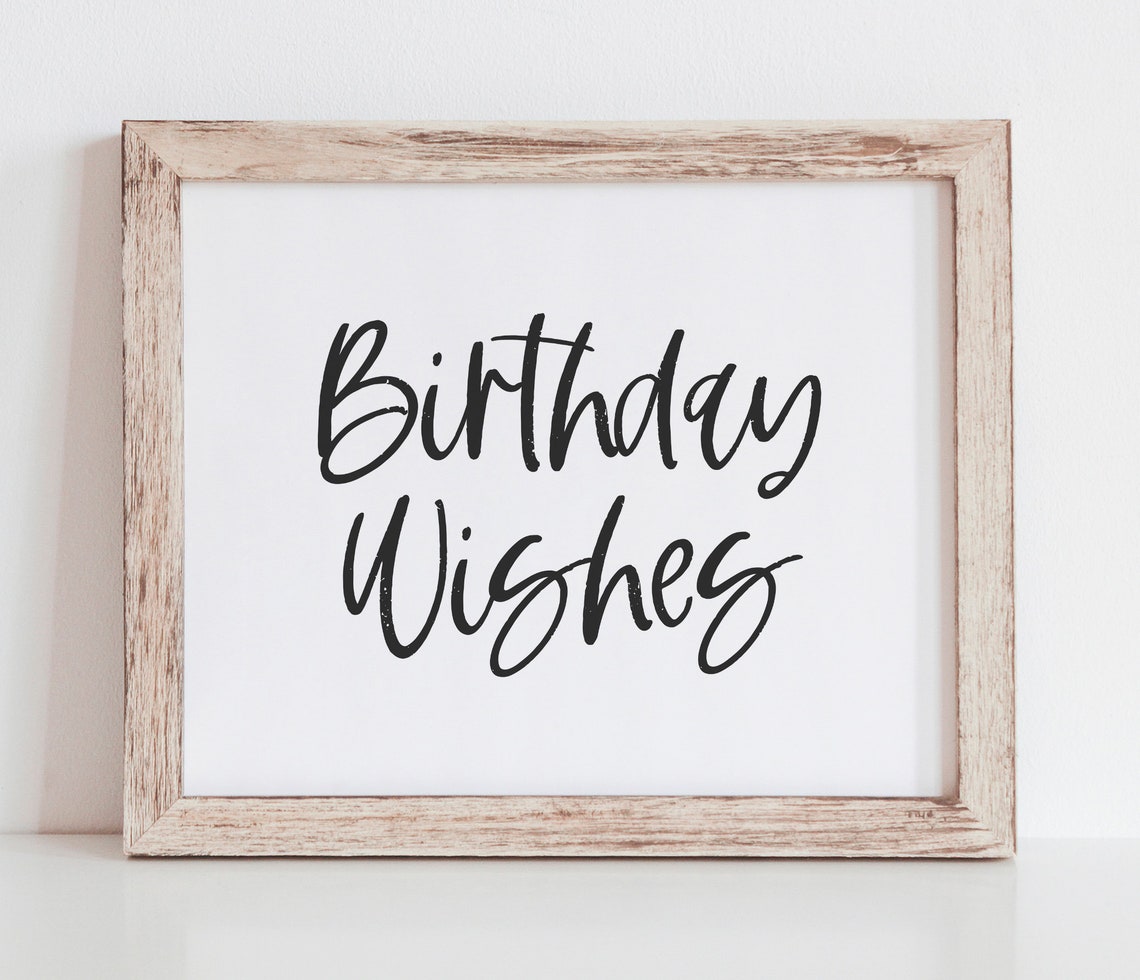 Birthday Wishes Sign Birthday Party Guest Book Sign Sign - Etsy