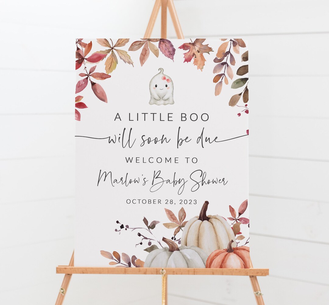 A Little Boo Will Soon Be Due - October Baby Shower - Halloween Theme ...