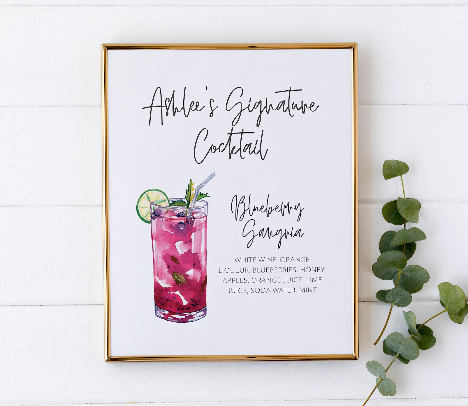 Signature Cocktail Birthday Sign - Signature Drink Sign for Birthday ...