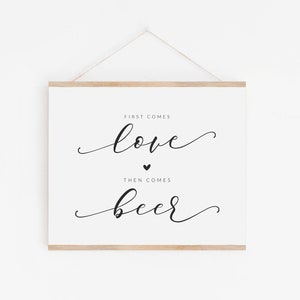 Wedding Beer Station Sign - Wedding Beer Bar Signage - First Comes Love ...