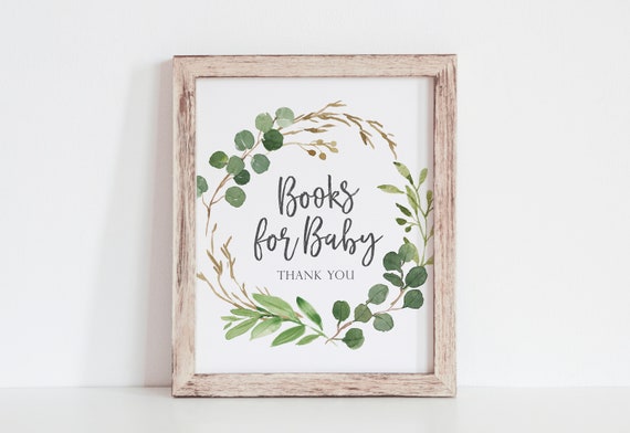 Books for Baby Sign Baby Shower Book Basket Printable - Etsy