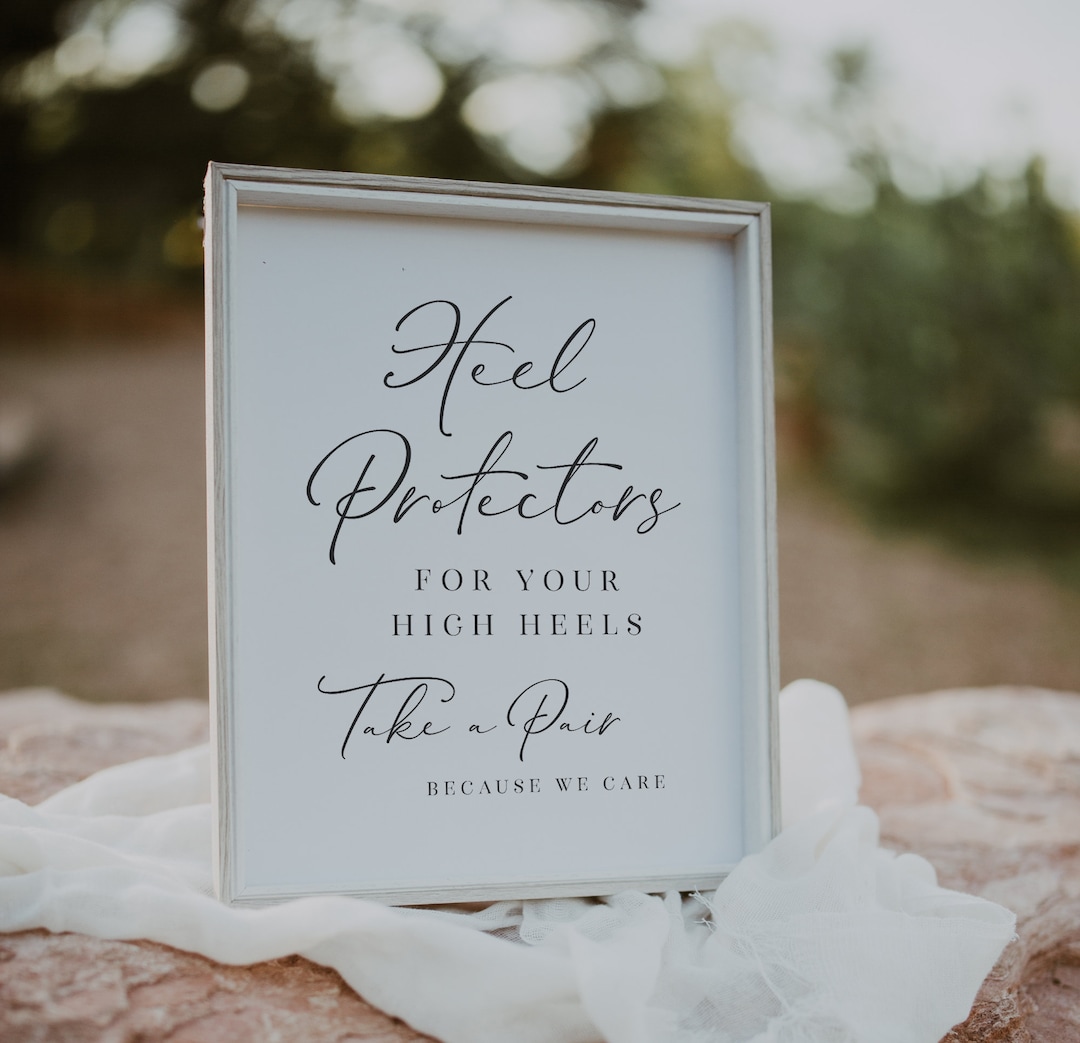 Wedding Heel Protectors Sign - High Heel Protectors Printable Sign ...