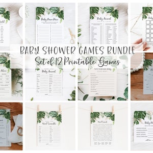 Tropical Baby Shower Game Package - Set of 12 Printable Games - Jungle ...