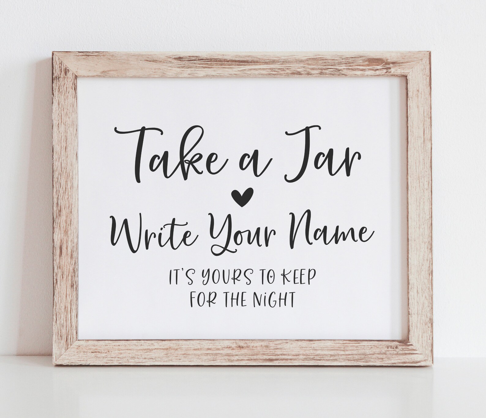 Wedding Drink Jar Sign Take a Jar and Write Your Name | Etsy