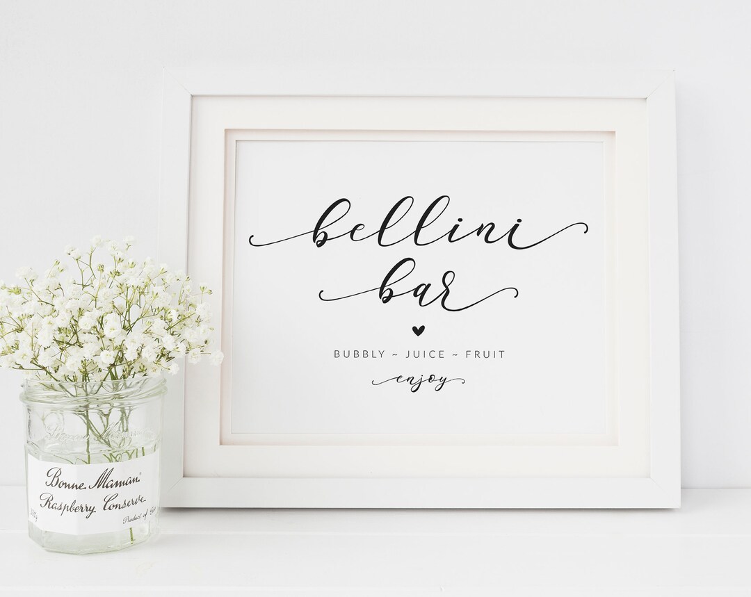 Bellini Bar Sign - Bridal Shower Champagne Bar Sign - Bridal Brunch ...