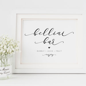 Bellini Bar Sign - Bridal Shower Champagne Bar Sign - Bridal Brunch ...