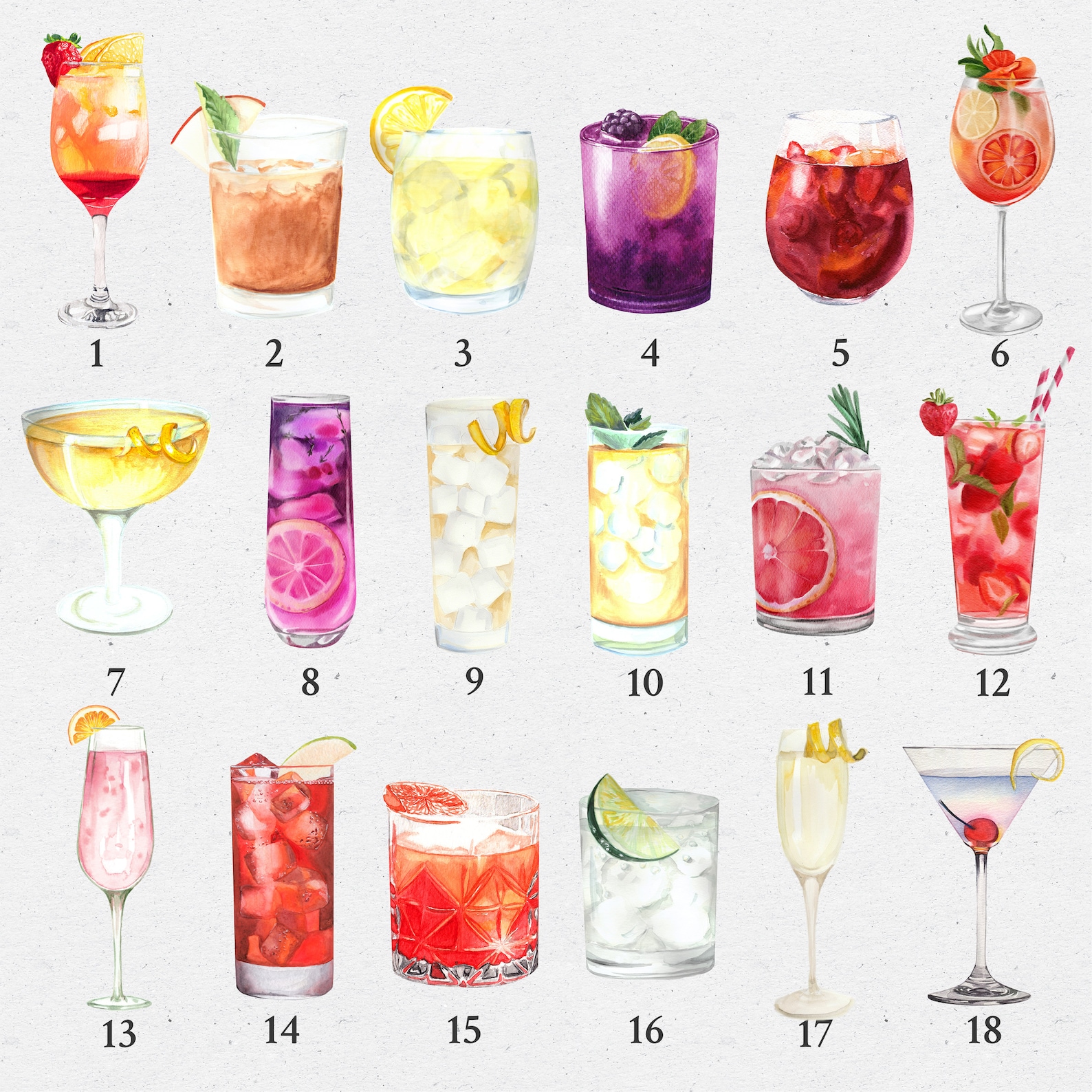 Signature Cocktail Sign Watercolor Cocktail Sign for Party - Etsy