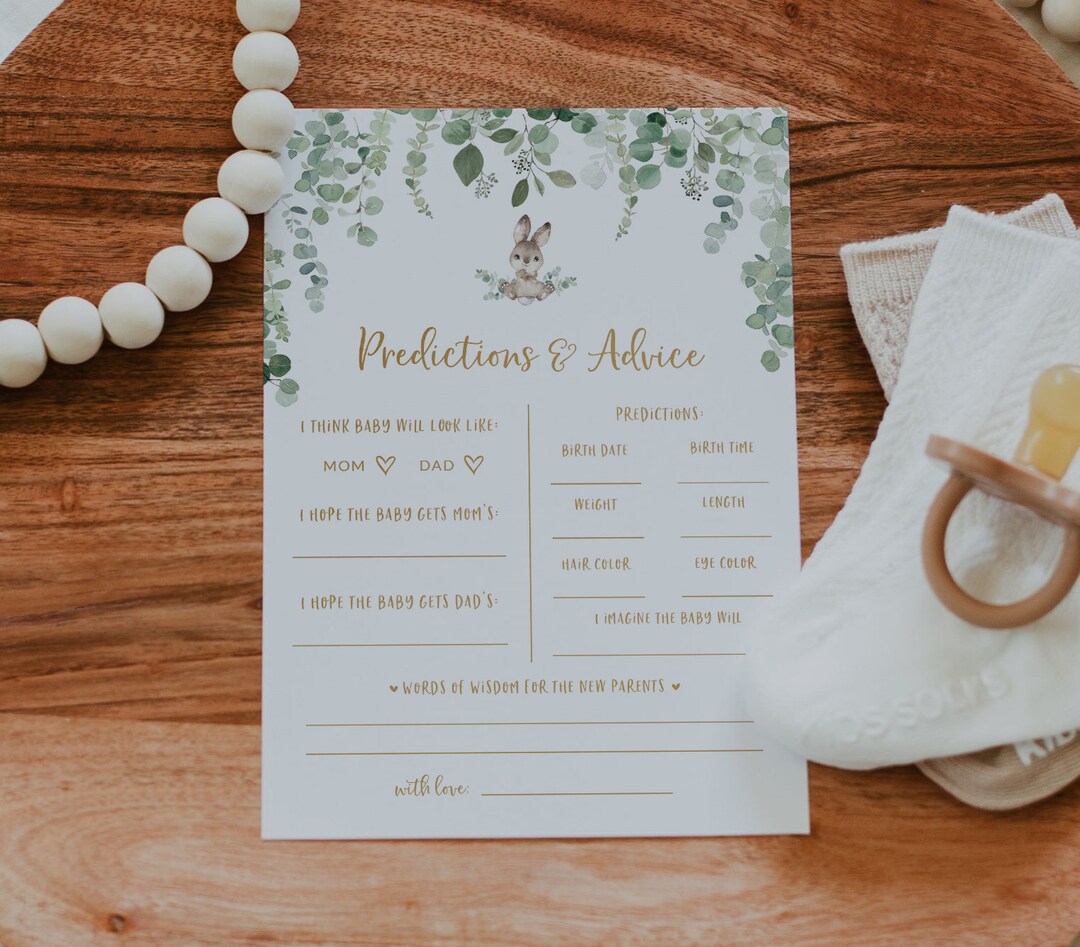 Baby Guesses Prediction Cards - Spring Gender Neutral Baby Shower ...