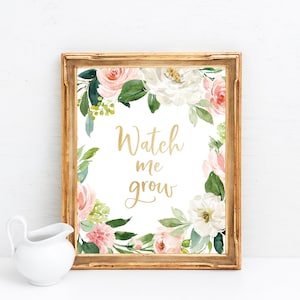 Watch Me Grow Sign - Baby Shower Plant Favors - Baby Shower Succulent ...