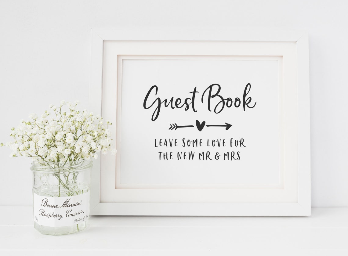 Guest Book Sign Guest Book Printable Leave Some Love - Etsy