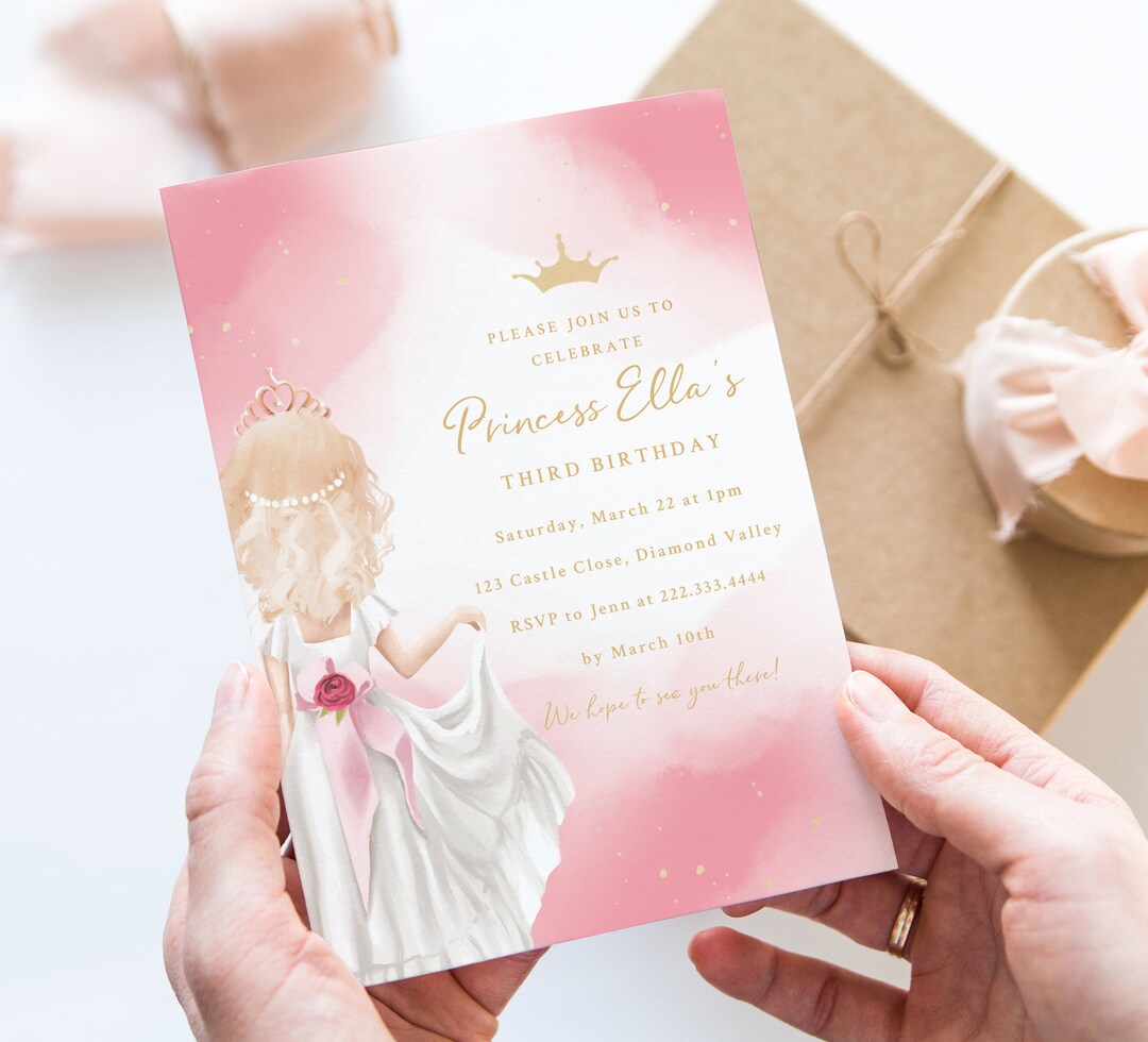 Princess Invitation Pink Princess Party Invite Printable or Digital ...