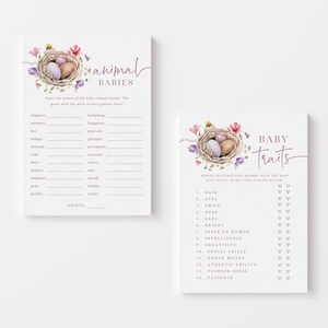 Birds Nest Baby Shower Game Bundle - Set of 25 Printable Games ...