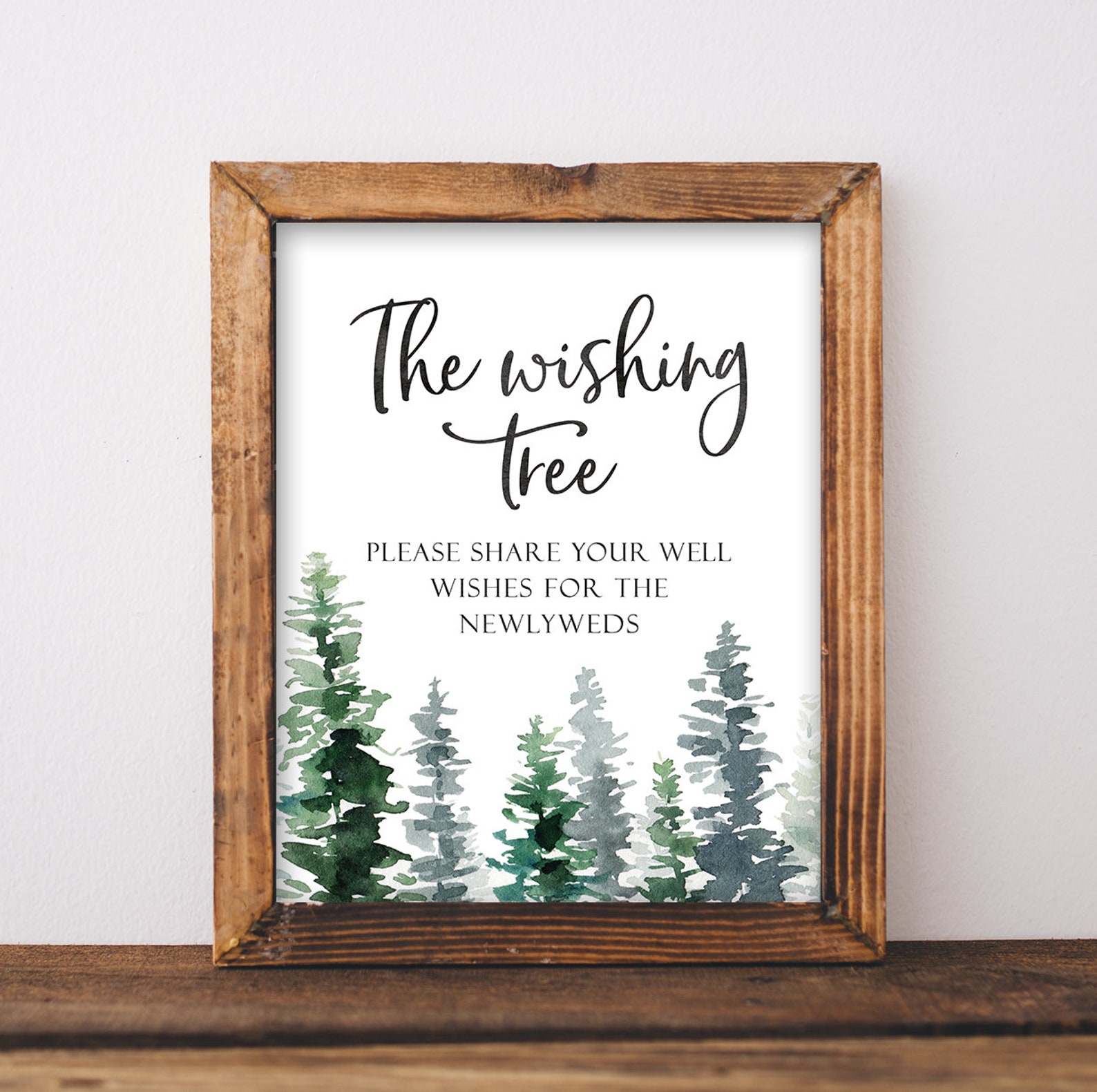 Wedding Wishing Tree Guest Book Sign - Winter Wedding Guest Book ...