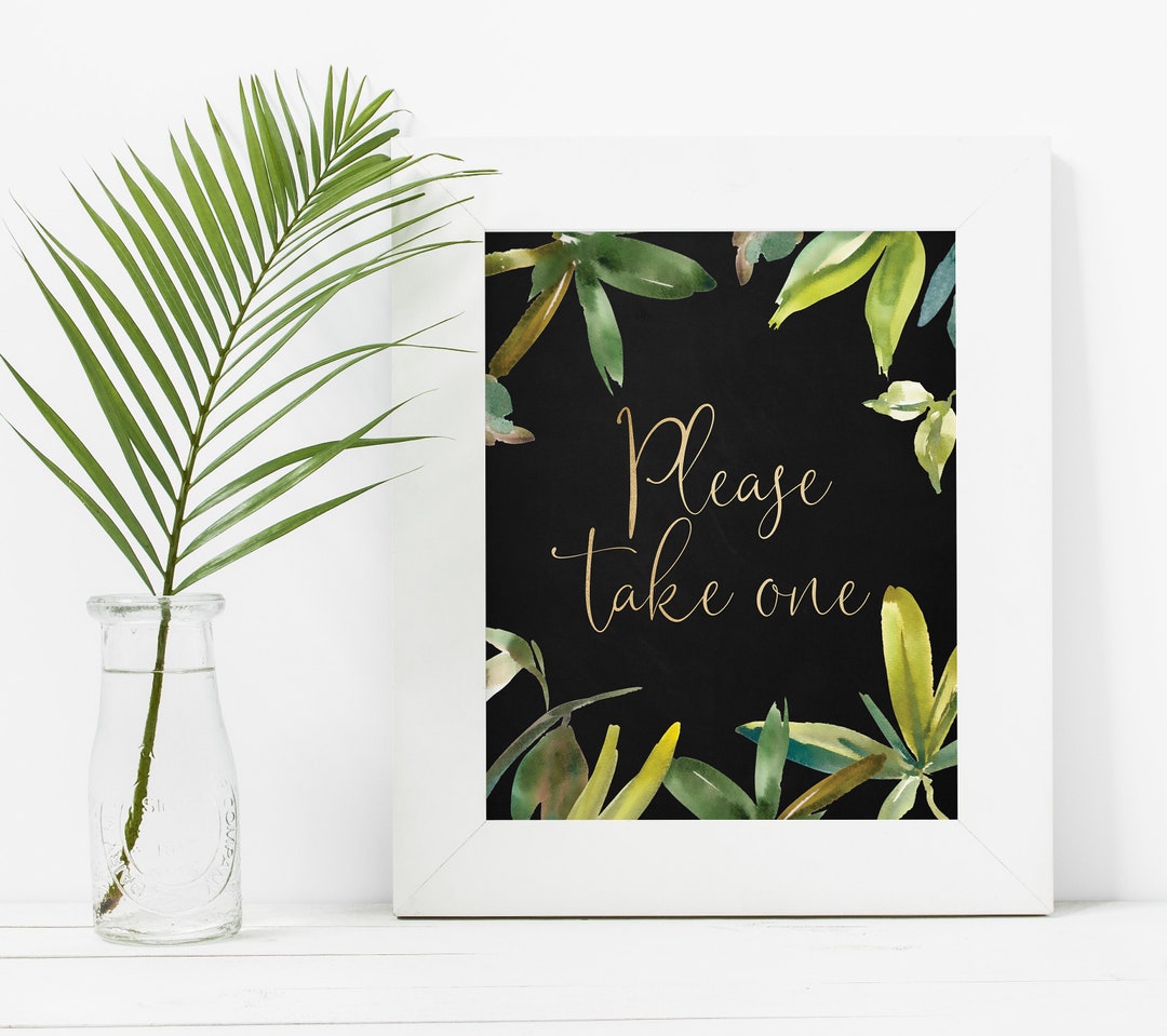 Wedding Favors Sign Please Take One Sign Dark Tropical - Etsy