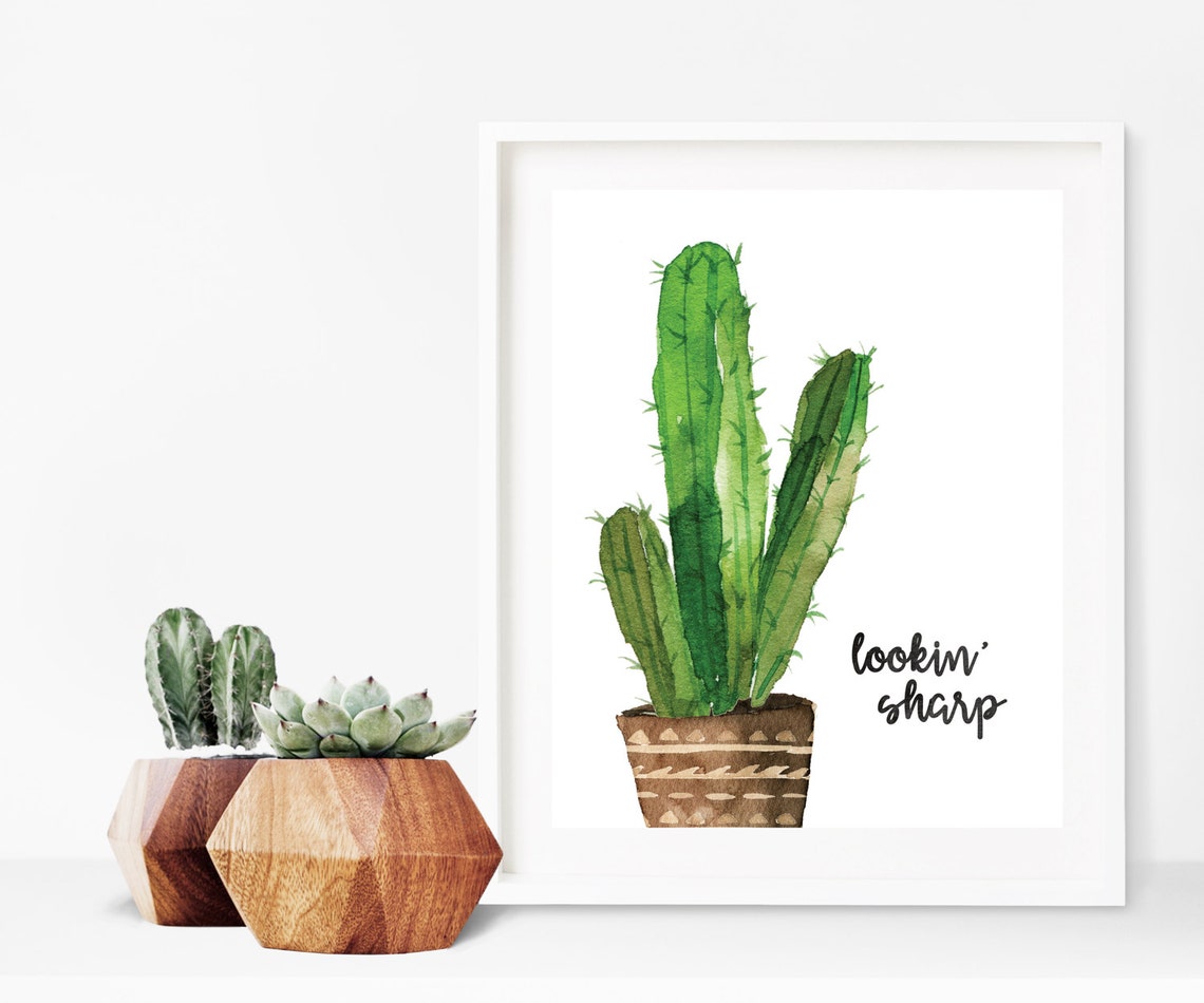 Cactus Poster - Lookin Sharp - Printable Artwork - Modern Decor ...