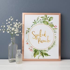 Spiked Punch Sign - Spiked Punch Party - Alcoholic Drinks Sign ...