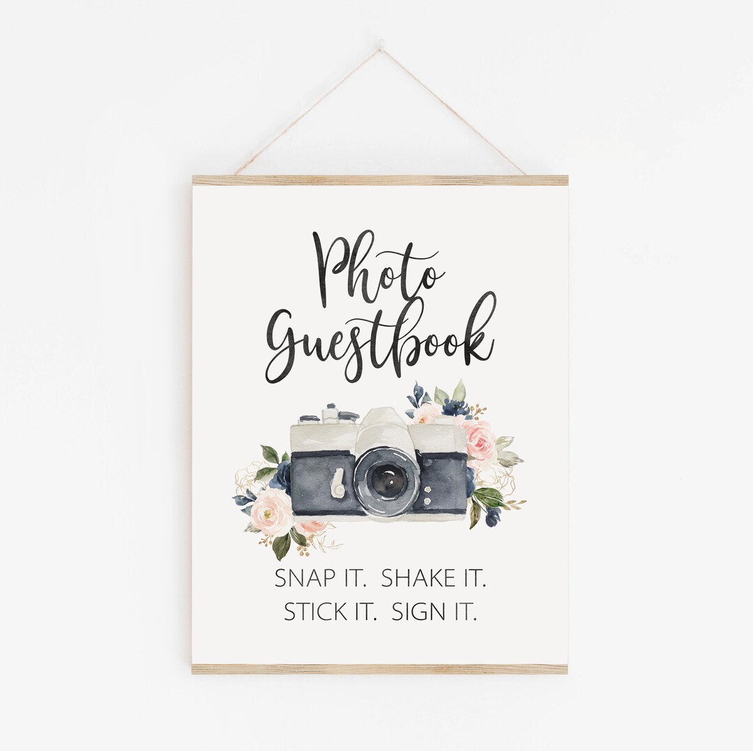 Photo Guestbook Sign - Snap It Shake It Stick It Sign It - Wedding ...