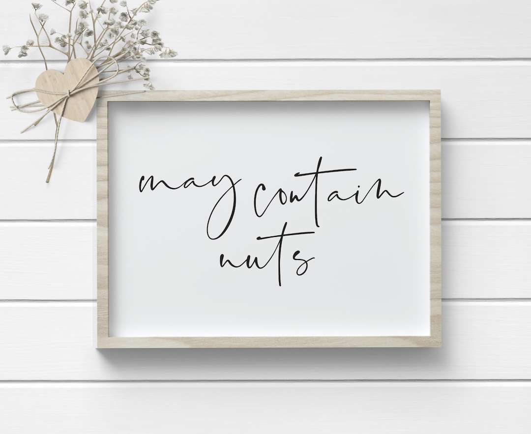 May Contain Nuts Sign - Nut Allergy Warning Sign - Party Food Labels ...