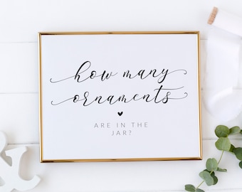 Guess How Many Christmas Ornaments Sign - Etsy