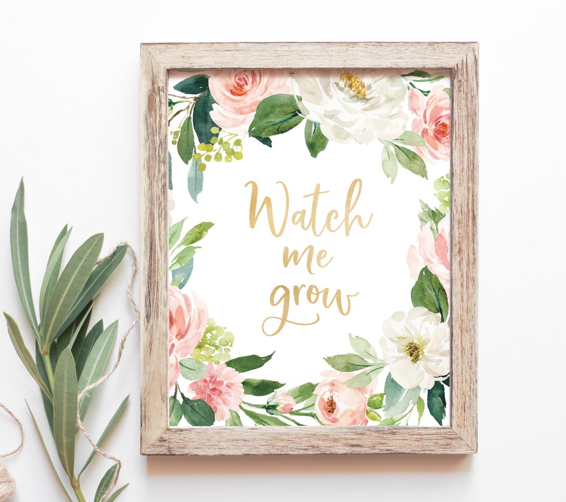 Watch Me Grow Sign Baby Shower Plant Favors Baby Shower | Etsy