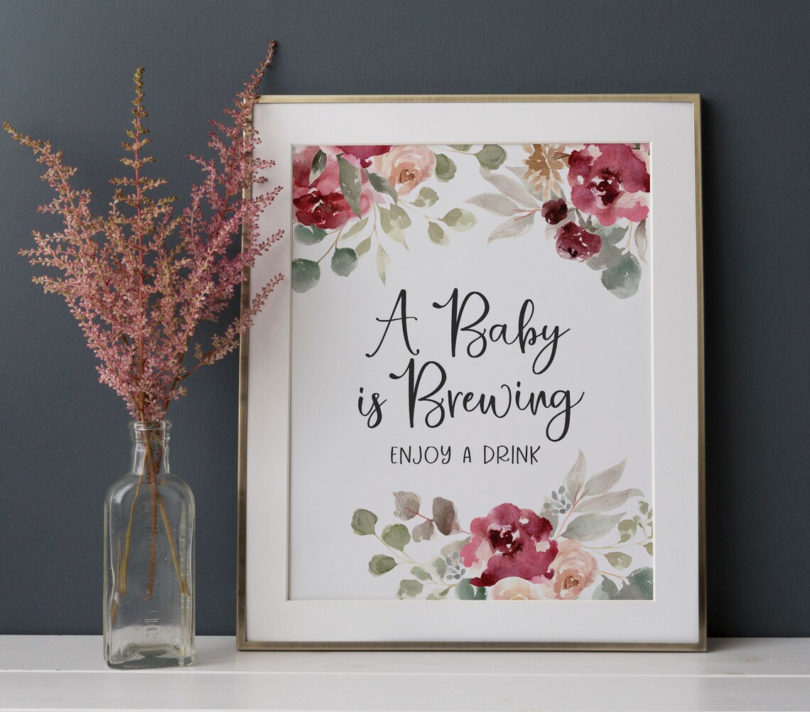 A Baby is Brewing Sign Baby Shower Coffee Bar Sign Coffee - Etsy