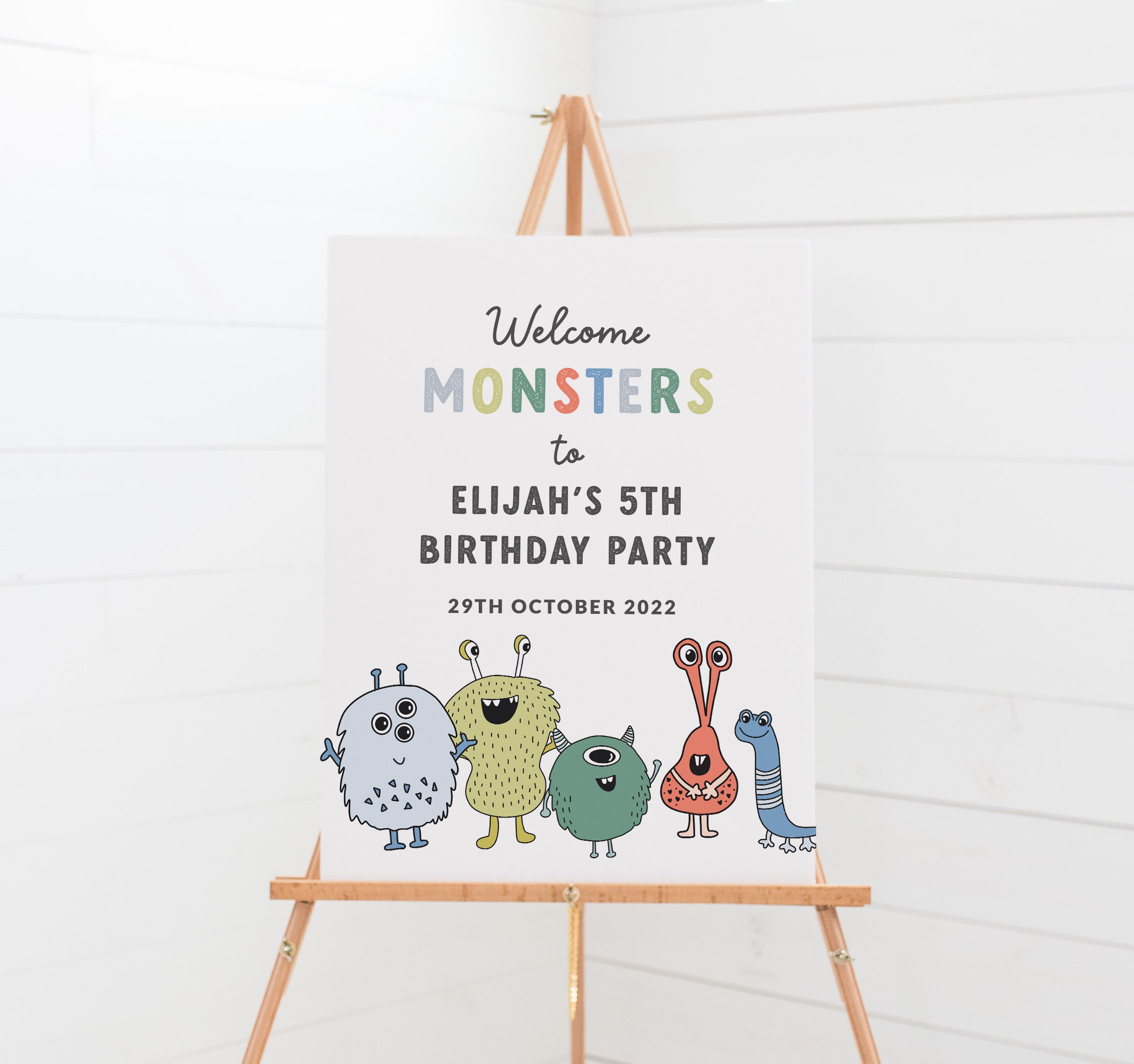 Monster Birthday Party Welcome Sign - Printable Birthday Welcome Poster ...