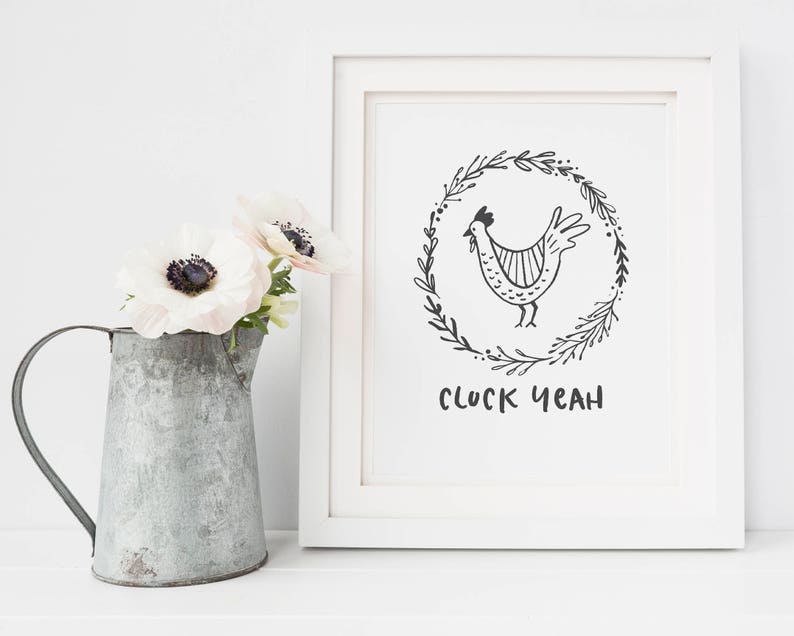 Cluck Yeah Chicken Sign Farmhouse Sign Chicken Print - Etsy