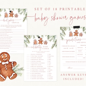 Gingerbread Baby Shower Game Bundle - Set of 18 Printable Games ...