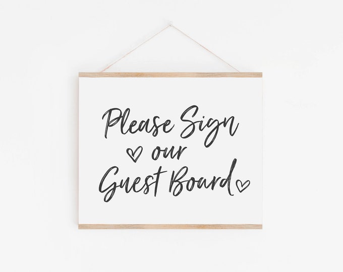 Wedding Guest Board Sign, Please Sign Our Guest Board, Guest Book ...