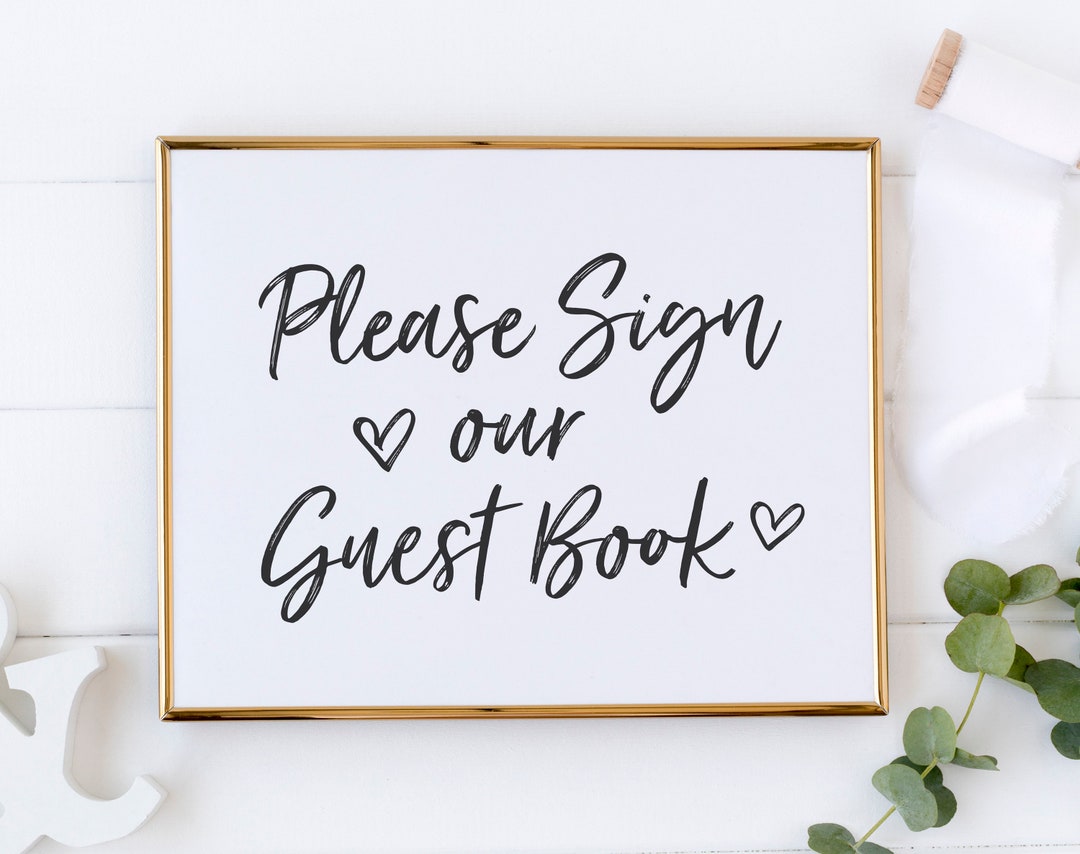 Please Sign Our Guest Book Sign - Wedding Guest Book Table Sign - Sign ...