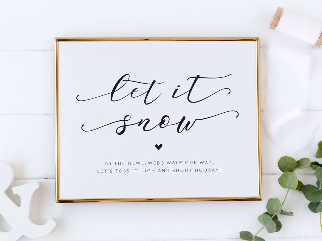 Let It Snow Wedding Send-off Sign - Snow Toss Send off Sign - Let It ...