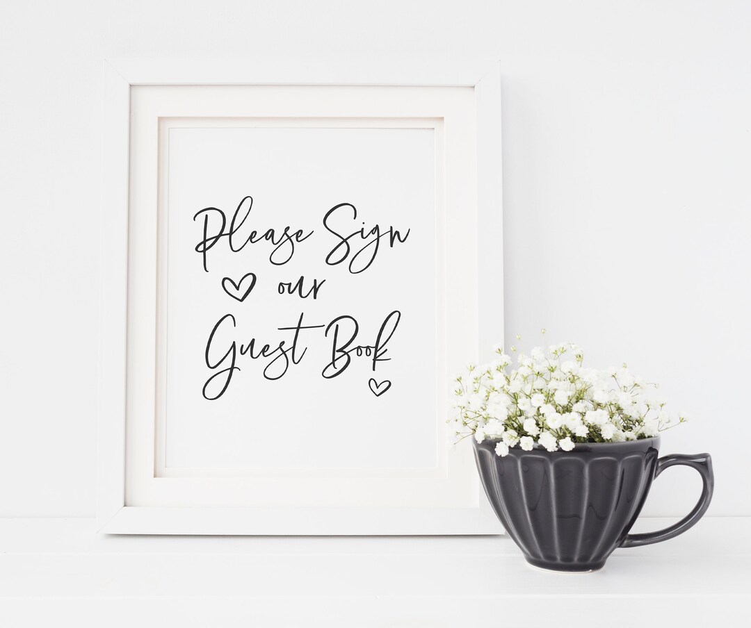 Please Sign Our Guest Book Sign - Printable Wedding Signage - Guest ...