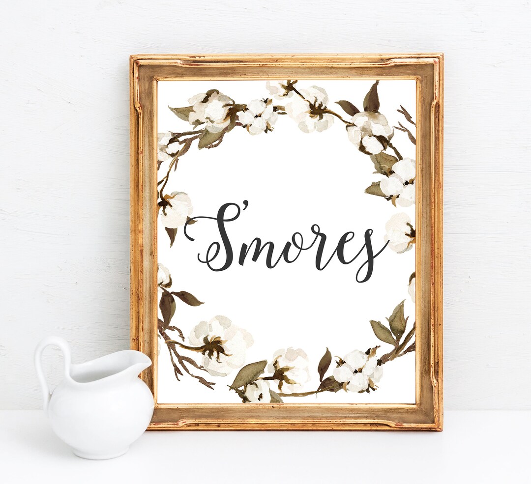Rustic Smores Sign - S'mores Bar Printable - Fall Wedding Sign - Rustic ...