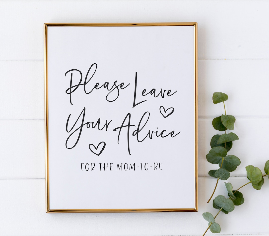Please Leave Your Advice for the Mom to Be - Baby Shower Advice and ...