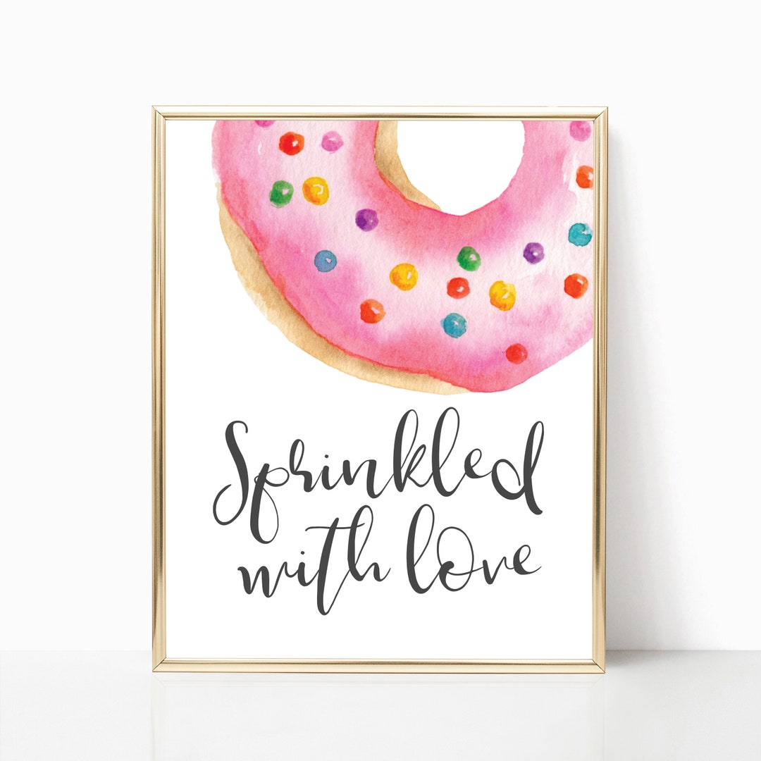 Donut Party Decor - Sprinkled With Love Sign - Donut Baby Shower ...