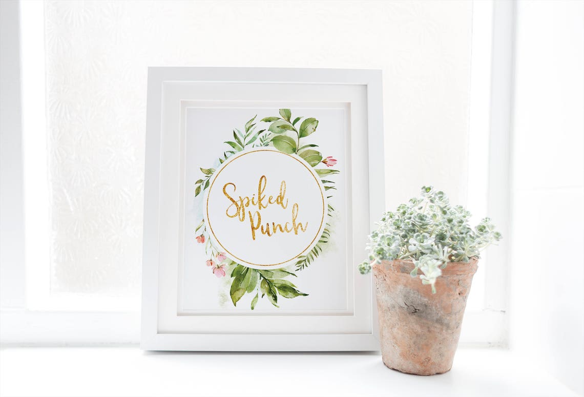 Spiked Punch Sign Spiked Punch Party Alcoholic Drinks Sign - Etsy