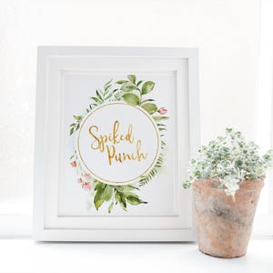 Spiked Punch Sign - Spiked Punch Party - Alcoholic Drinks Sign ...