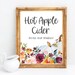 Hot Apple Cider Sign - Apple Cider Bar Printable - Fall Party Sign ...