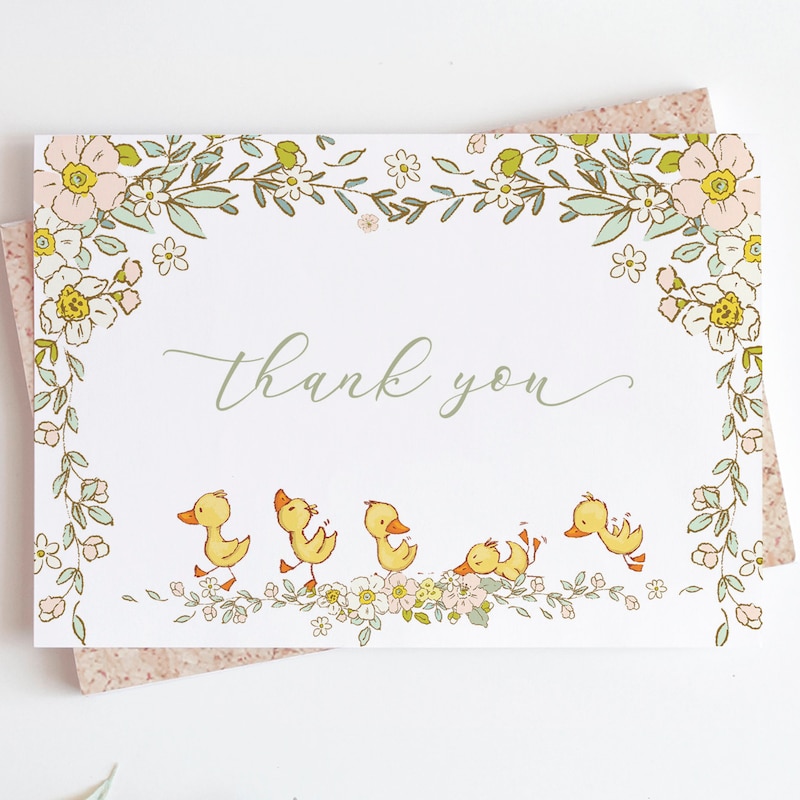 Spring Thank You Card - Etsy