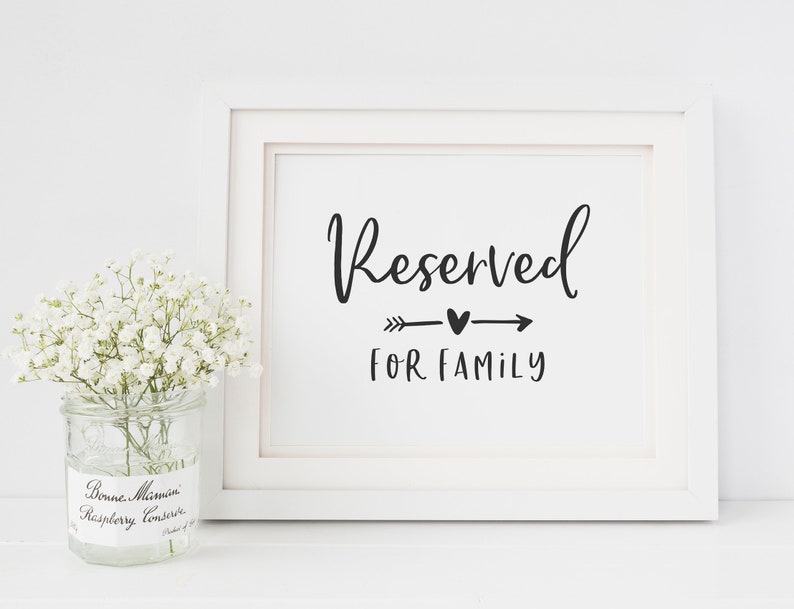 Reserved for Family Sign - Wedding Reserved for Family Sign - Wedding ...