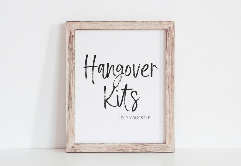 Bacheolorette Hangover Kits Sign Wedding Hangover Bags | Etsy