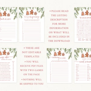 Gingerbread Baby Shower Game Bundle - Set of 18 Printable Games ...