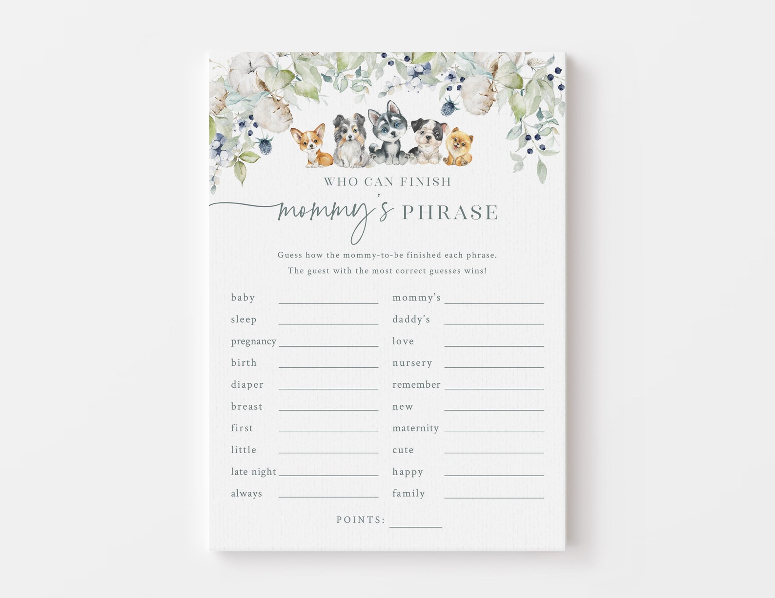 Puppy Baby Shower Game Bundle Set of 25 Printable Games & Activities ...