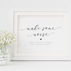 Wedding Noise Makers Sign - Make Some Noise Sign - Wedding Party Horns ...