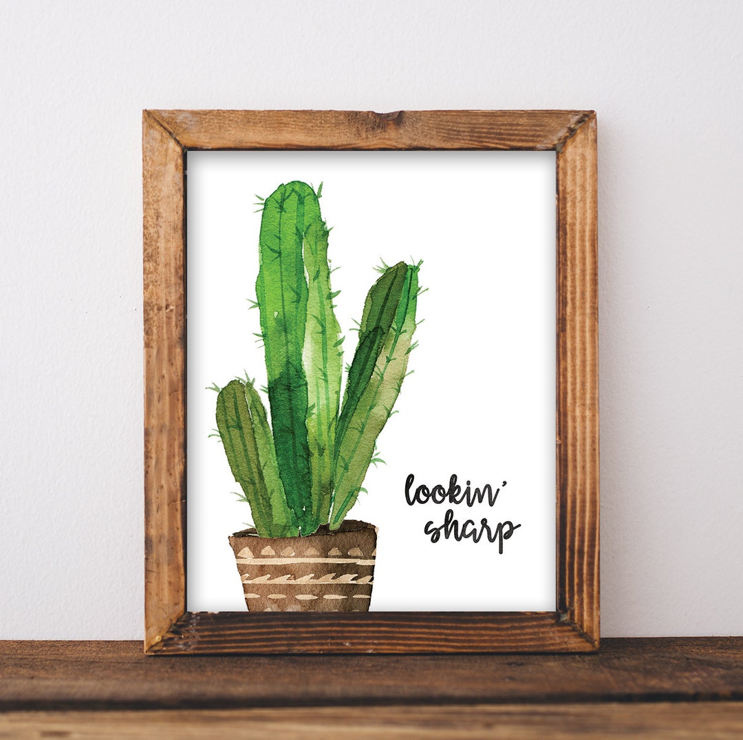 Cactus Poster - Lookin Sharp - Printable Artwork - Modern Decor ...