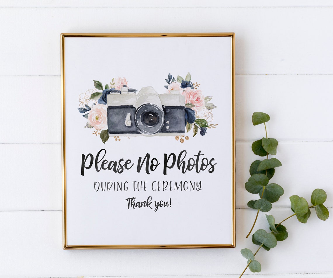 Unplugged Ceremony Sign - No Photos Please Wedding Sign - Put Away Your ...